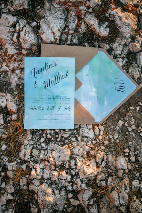 Turquoise And Brown Wedding Invitations