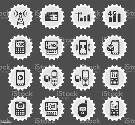 Mobile Connection Icon Set Stock Illustration Download Image Now