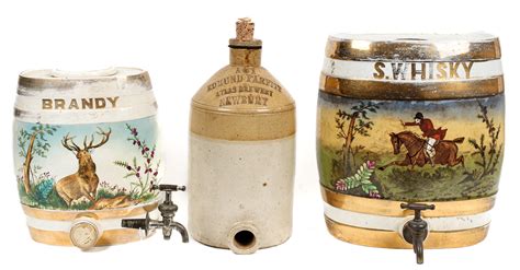 At Auction Antique English Scotch Whiskey Brandy Beer Barrels