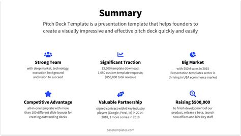 Summary Slide Pitch Deck Template Viewer Basetemplates