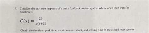 Solved Consider The Unit Step Response Of A Unity Feedback Chegg