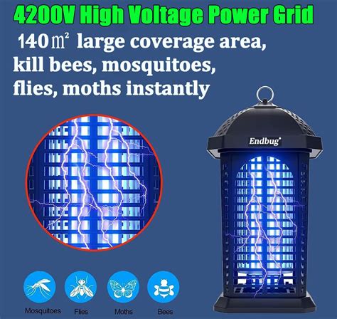 Bug Zapper Lights Mosquito Repeller 4200v 5w Mosquito Fly Bug Insect Killer Uv Light Indoor