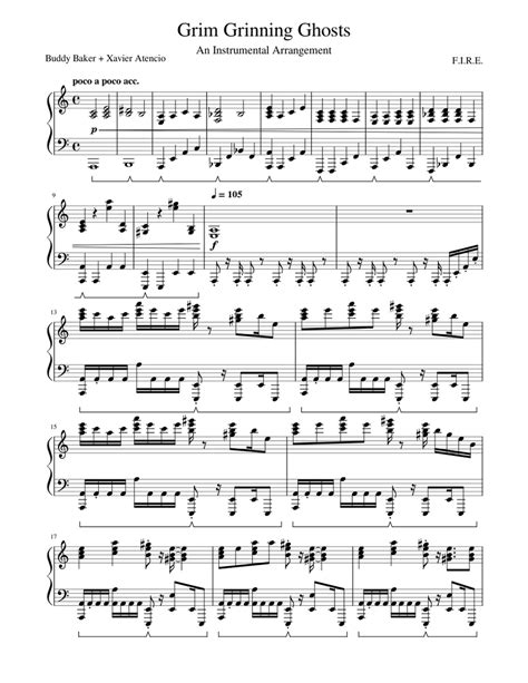 Grim Grinning Ghosts Disneys The Haunted Mansion Sheet Music For