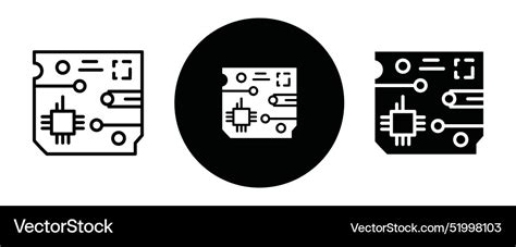 Pcb Outline Icon Collection Or Set Pcb Thin Line Vector Image