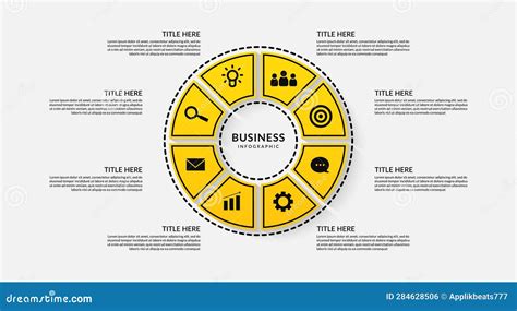 Cycle Infographic With Eight Optional Outline Data Communication For