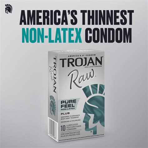 Trojan Raw Non Latex Lubricated Pure Feel Condoms 10ct Lifeirl