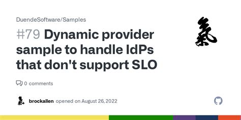 dynamic provider sample to handle idps that don t support slo · issue