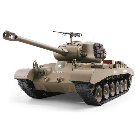 [รุ่น 2023 แก้ไขลำกล้อง] รถถังบังคับวิทยุ Us M26 Pershing Scale 1 16 บอร์ด 7 0 ยิงลูกกระสุน