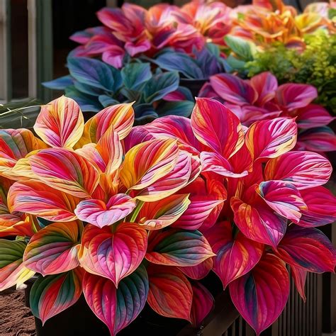 🌈🔥 Limited Edition Rainbow Flame Hostas Rare Multicolor Foliage