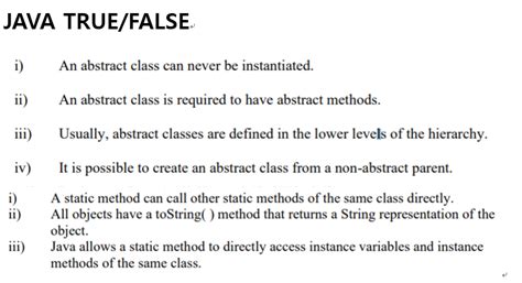 Solved Java True False I An Abstract Class Can Never Be Chegg
