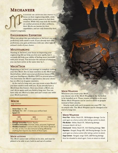 16 Dnd Artificer Subclasses Ideas Dnd 5e Homebrew Dnd Classes