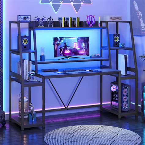 Sedeta Gaming Desk 657 With Led Lights Hutch And