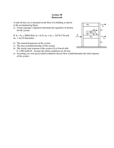 Assignment Questions For Vibration Analysis Em 406 Docsity
