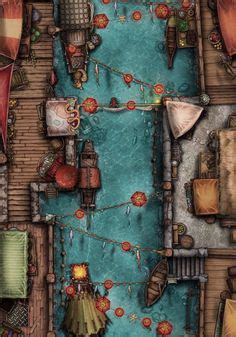 Canal Market Ttrpg Battlemap Inkarnate Dnd Map In 2024 Tropical