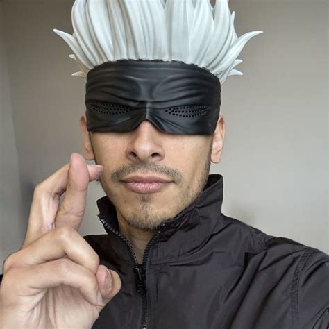 3d Printing Gojo Saturo Eye Mask With Hair Jujutsu Kaisen Cosplay