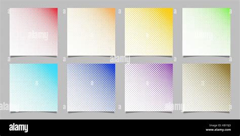 Retro Abstract Halftone Dot Pattern Background Set Squared Vector Brochure Graphic Designs