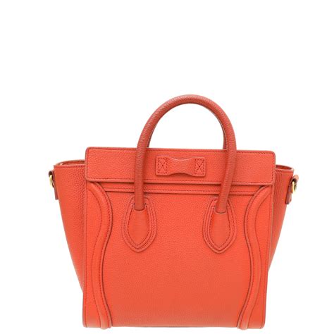 Celine Dark Rust Nano Luggage Bag The Closet