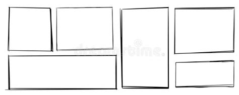 Rectangle Frame Cadre Edge Grunge Border Text Box Textured Isolated On White Background Hand