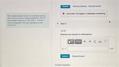 Solved The Resistanceless Inductor Is Connected Across The