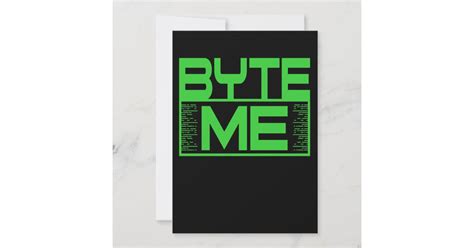 byte me computer it tech software programmer geek invitation zazzle