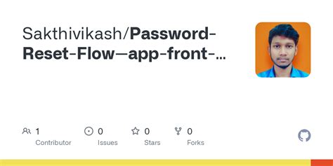 GitHub Sakthivikash Password Reset Flow App Front End