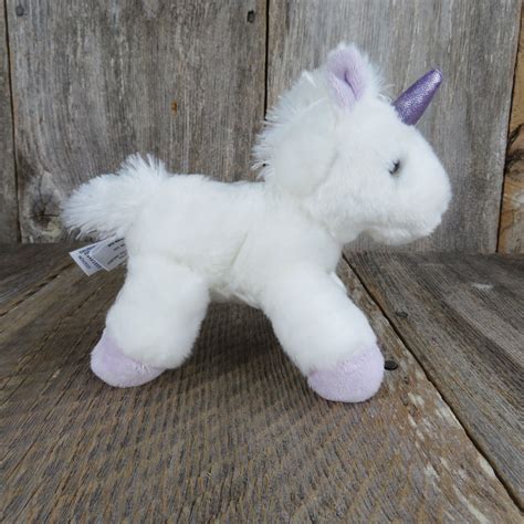 White Purple Unicorn Plush Purple Feet Aurora Stuffed Animal 2020 At