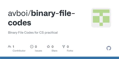 GitHub Avboi Binary File Codes Binary File Codes For CS Practical