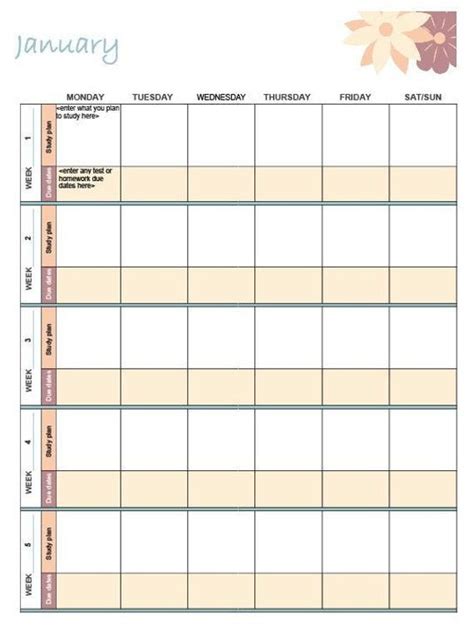 Aesthetic Planner Printables Free Study Planner Study Planner Printable Homework Planner