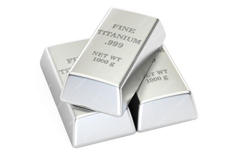 Premium Photo Set Of Titanium Ingots Closeup 3d Rendering