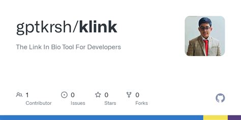 GitHub Gptkrsh Klink The Link In Bio Tool For Developers
