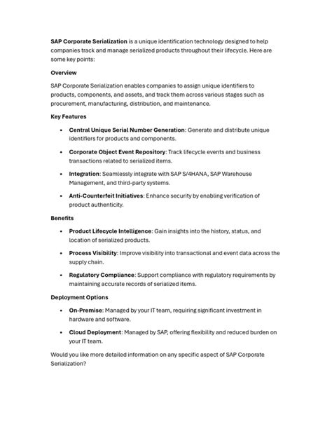 Sap Coporate Serialization Basic Pdf