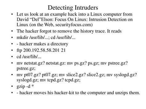 ppt detecting intruders from log files and traces powerpoint