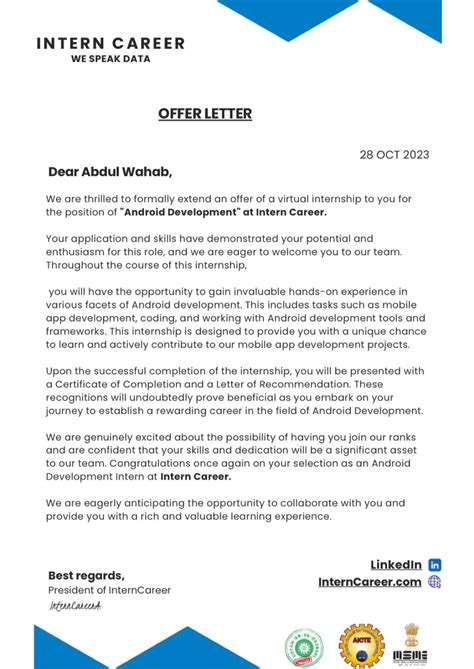 Abdul Wahab 🏅 On Linkedin Interncareer Internship