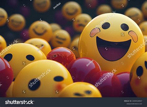 Happy Smiled Emoji Emoticon Funny Face Stock Illustration 2204526927