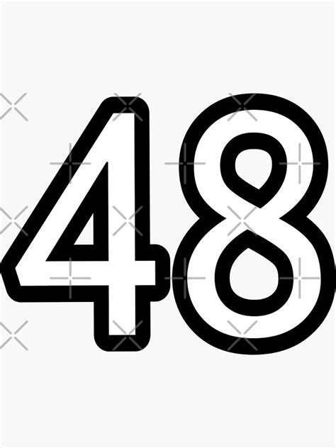 Number 48 Jersey Minimal Sticker For Sale By Impressions94 Redbubble