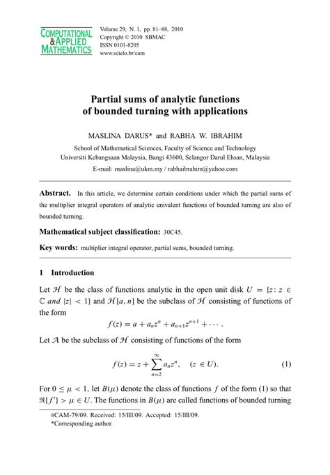pdf partial sums of analytic functions of bounded turning with