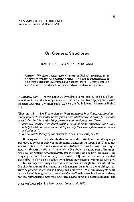 Pdf On Generic Structures
