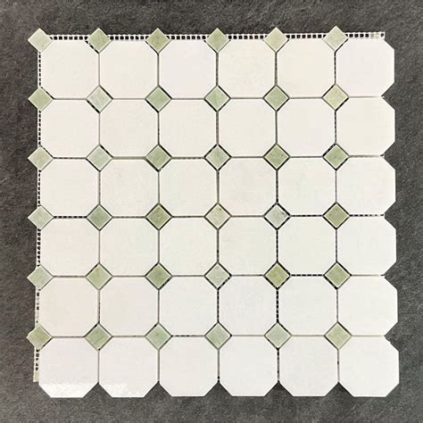 2 Octagon With Dot Marble Mosaic Tiles Case 5 Sheets Bathroom
