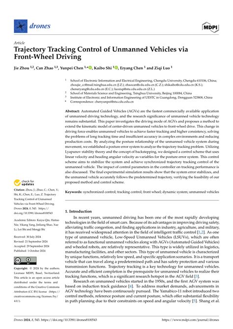 Pdf Trajectory Tracking Control Of Unmanned Vehicles Via Front Wheel