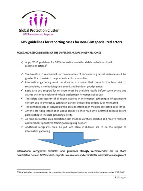 Gbv Reporting For Non Gbv Actors Pdf Domestic Violence Violence