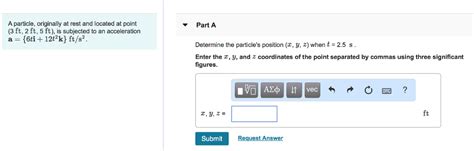 Solved A Particle Originally At Rest And Located At Point Chegg Com
