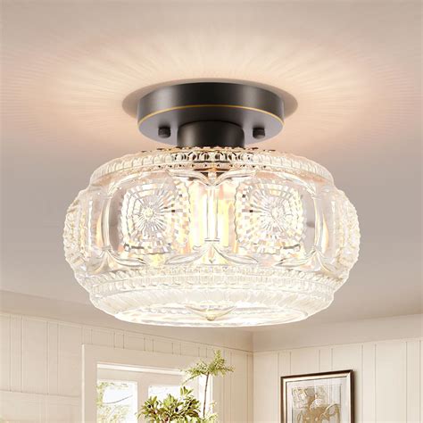 Oykyohei Semi Flush Mount Ceiling Light Globe Glass Ceiling Light