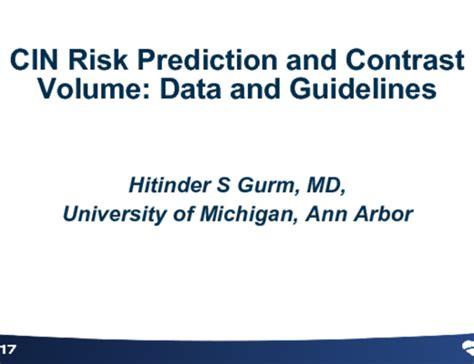 Cin Risk Prediction And Contrast Volume Data And Guidelines
