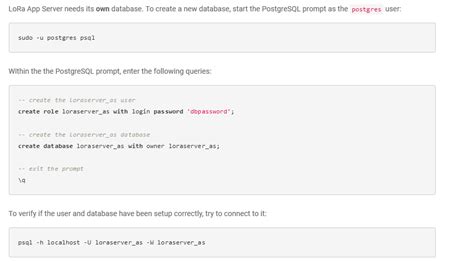 issue on configuring lora server and app server database chirpstack