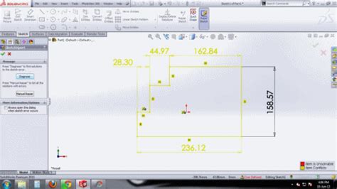 Tutorial How To Solve Over Defined Sketch In Solidworks Grabcad