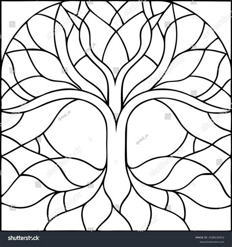High Quality Stained Glass Tree Life Stock Vector Royalty Free