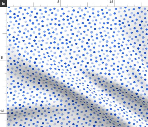 Monochromatic Polka Dots Blue Fabric Spoonflower