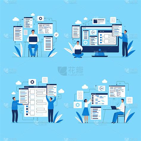 程序员的角色。人们，网页设计师，开发人员，ui布局生产，编码，脚本作家，计算机工程师工作在笔记本电脑