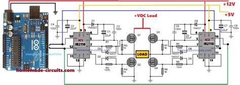 H Bridge Sine Wave Inverter Circuit Using Arduino Homemade Circuit Projects