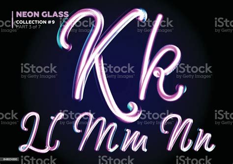 네온 빛을 내 3d 활자 유리 문자의 글꼴 집합입니다 글로시 핑크와 블루 색상입니다 밤 빛 효과입니다 0명에 대한 스톡 벡터 아트 및 기타 이미지 Istock